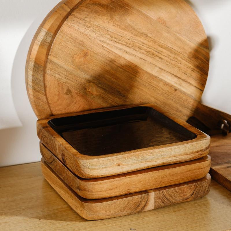 Acacia Wood Square Server