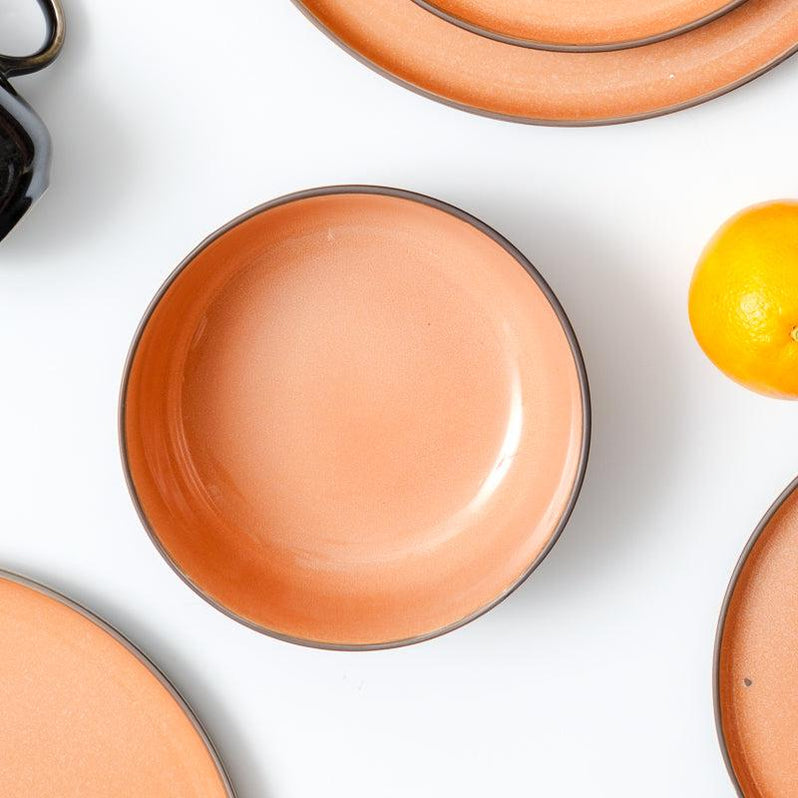 Bella Ceramic Bowl | Coral And Grey | Ceramic