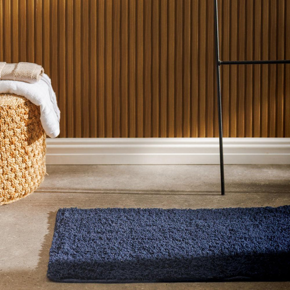Cotton Bay Tufted Bathroom Mat Navy 2 Piece