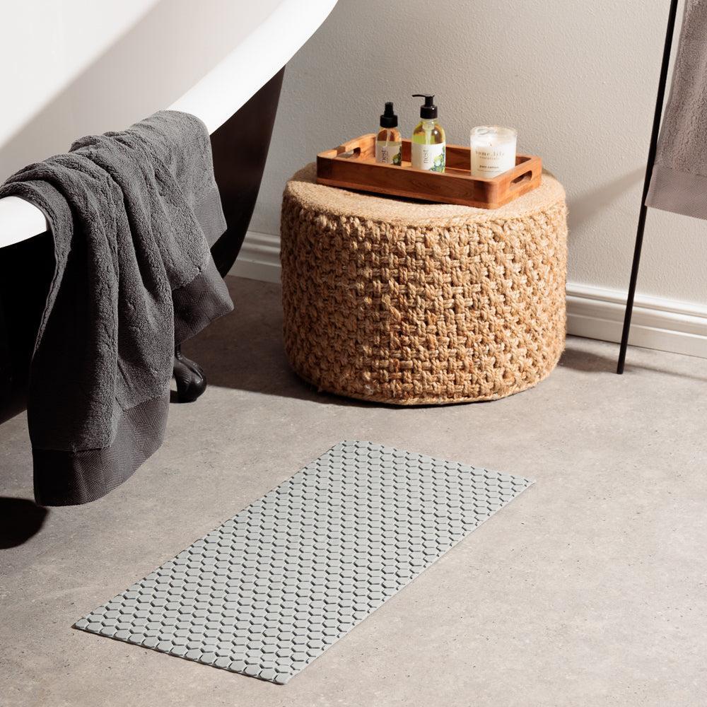 Hexagonal PVC Bath Mat Dove Grey | PVC Bath Mat