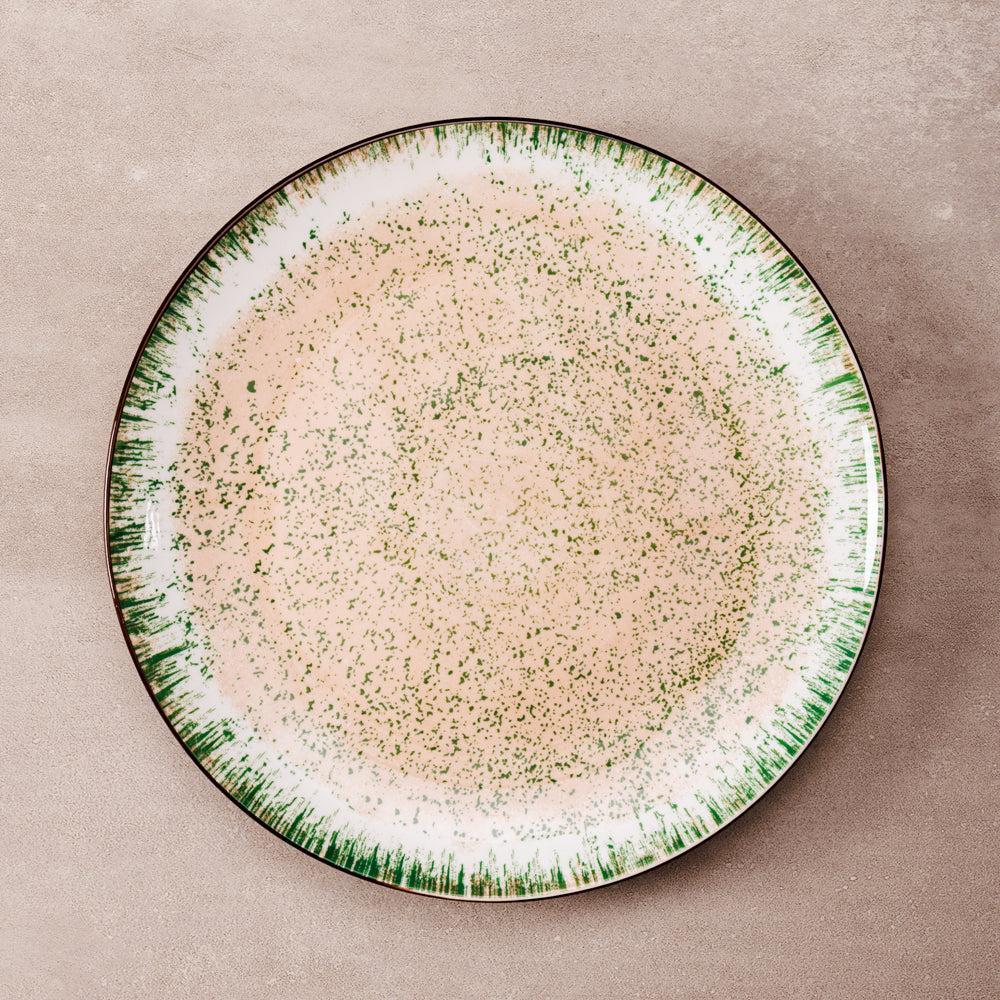 Home.Life Marbled Dinner Plate Forest Fern