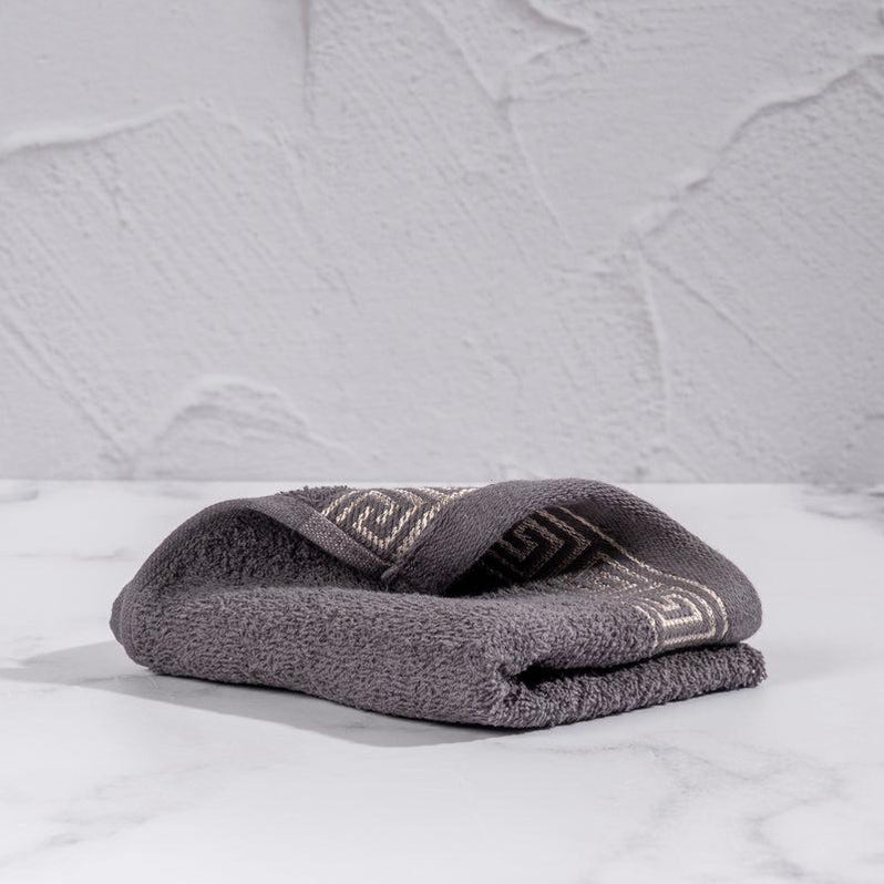 Jacquard Crest Collection Border Hand Towel