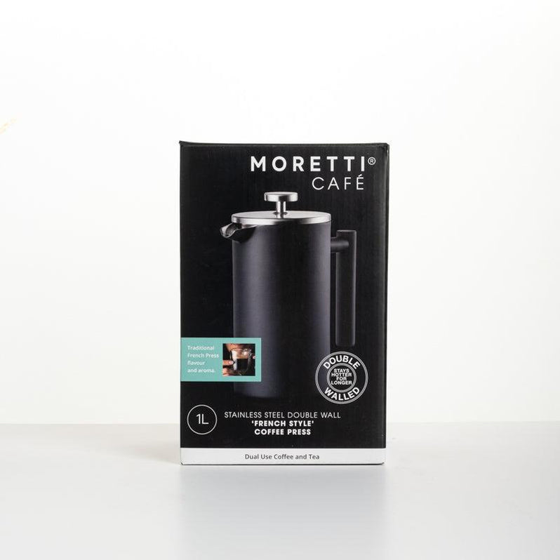 Moretti Café Coffee Plunger 1 Litre | Black