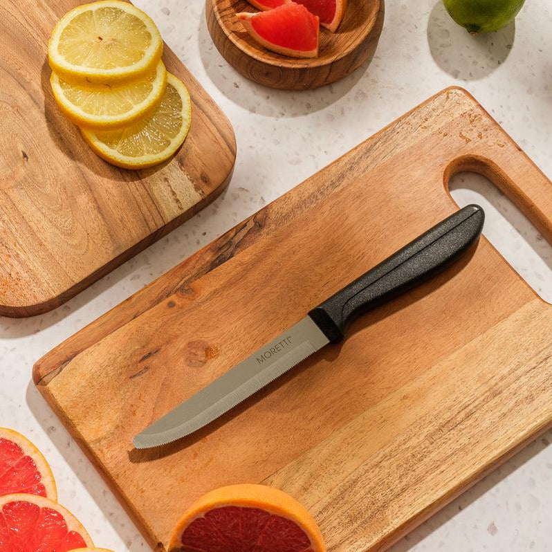 Moretti Rounded Serrated Knife | Black | Knives