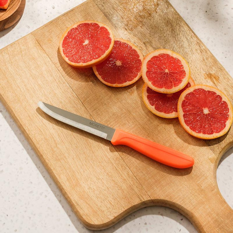 Moretti Rounded Serrated Knife | Orange | Knives