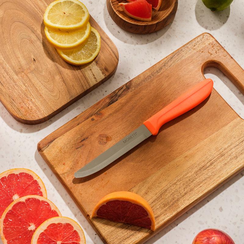 Moretti Rounded Serrated Knife | Orange | Knives