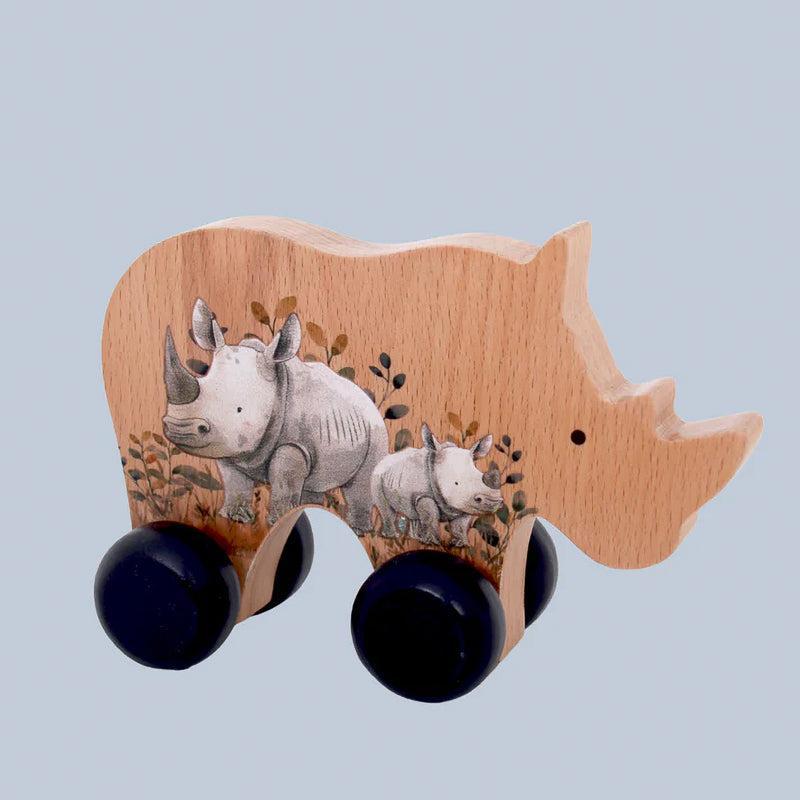 On Safari Rhino Push Toy