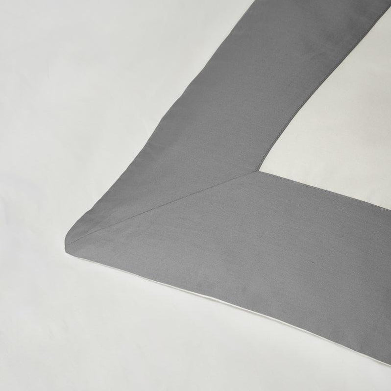 Como Egyptian Cotton Contrast Border Duvet Cover Set | Grey
