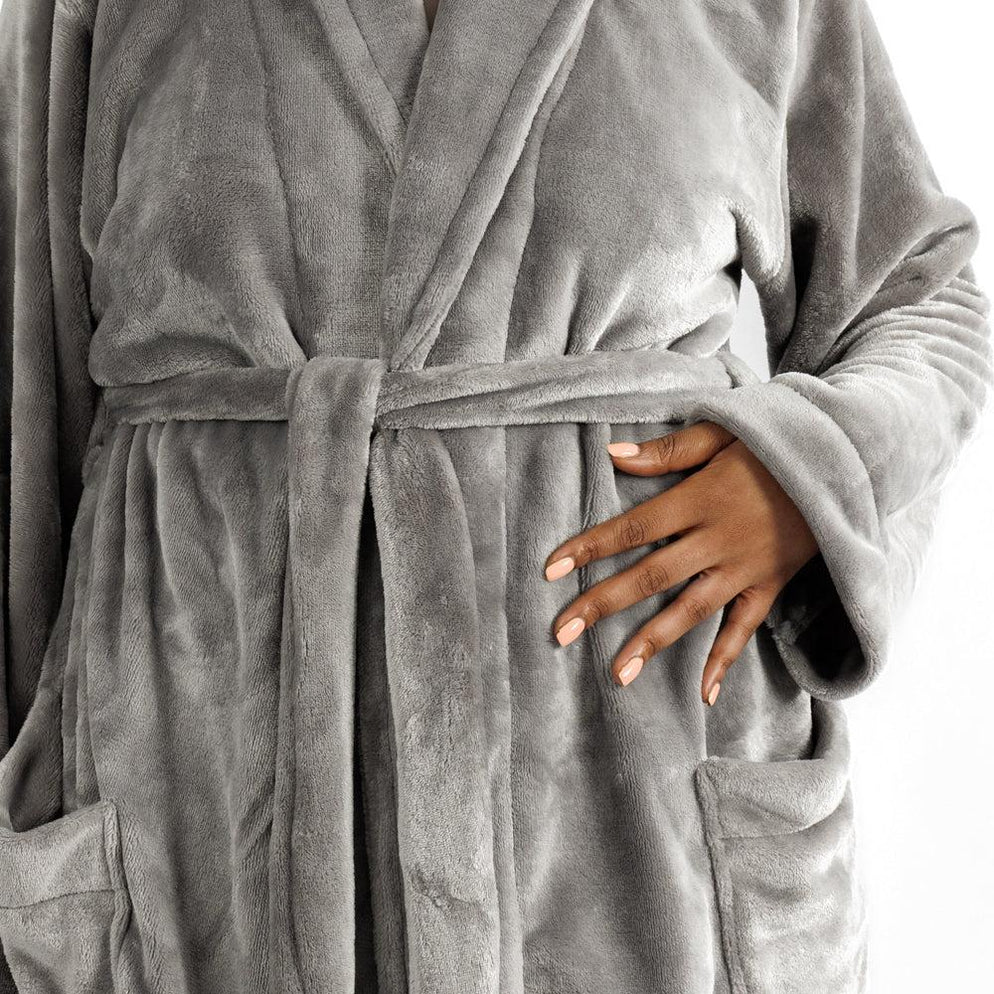Microfleece Bathrobe | Grey | Bathrobes