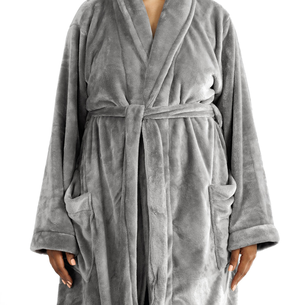Microfleece Bathrobe | Grey | Bathrobes